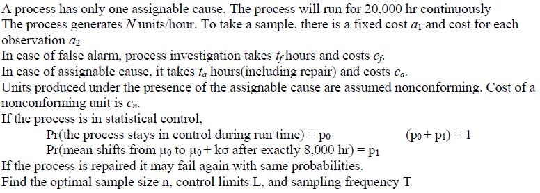 A process has only one assignable cause. The process | Chegg.com