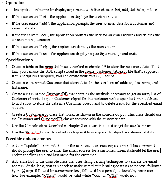 Solved Need help with Java. I need to use MySQL to create a | Chegg.com