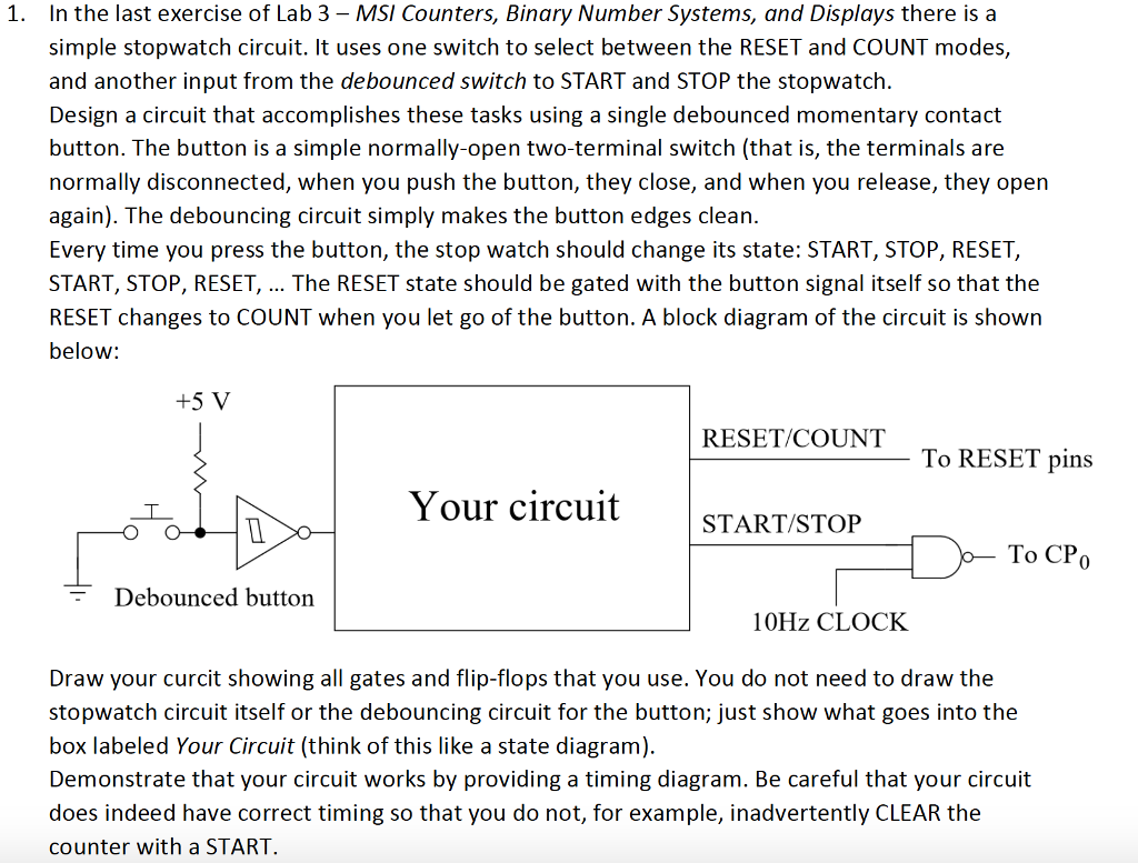 1. In the last exercise of Lab 3- MSI Counters, | Chegg.com