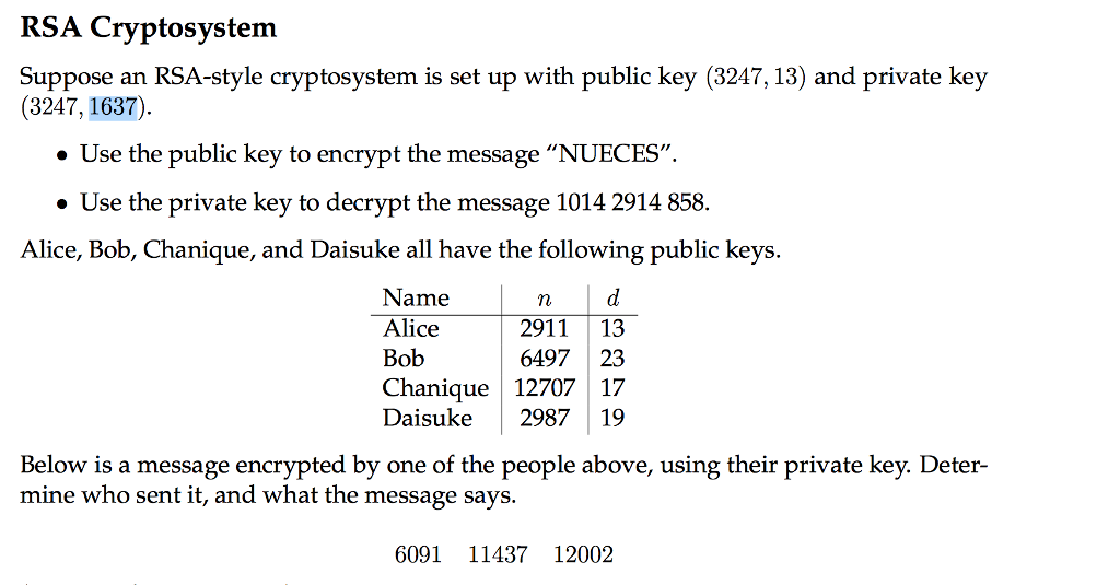 Solved RSA Cryptosystem Suppose an RSA-style cryptosystem is | Chegg.com