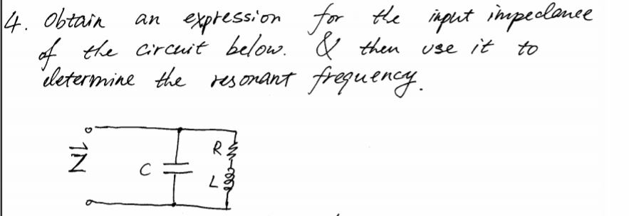 Solved Obtain an expression for the input impedance of the | Chegg.com