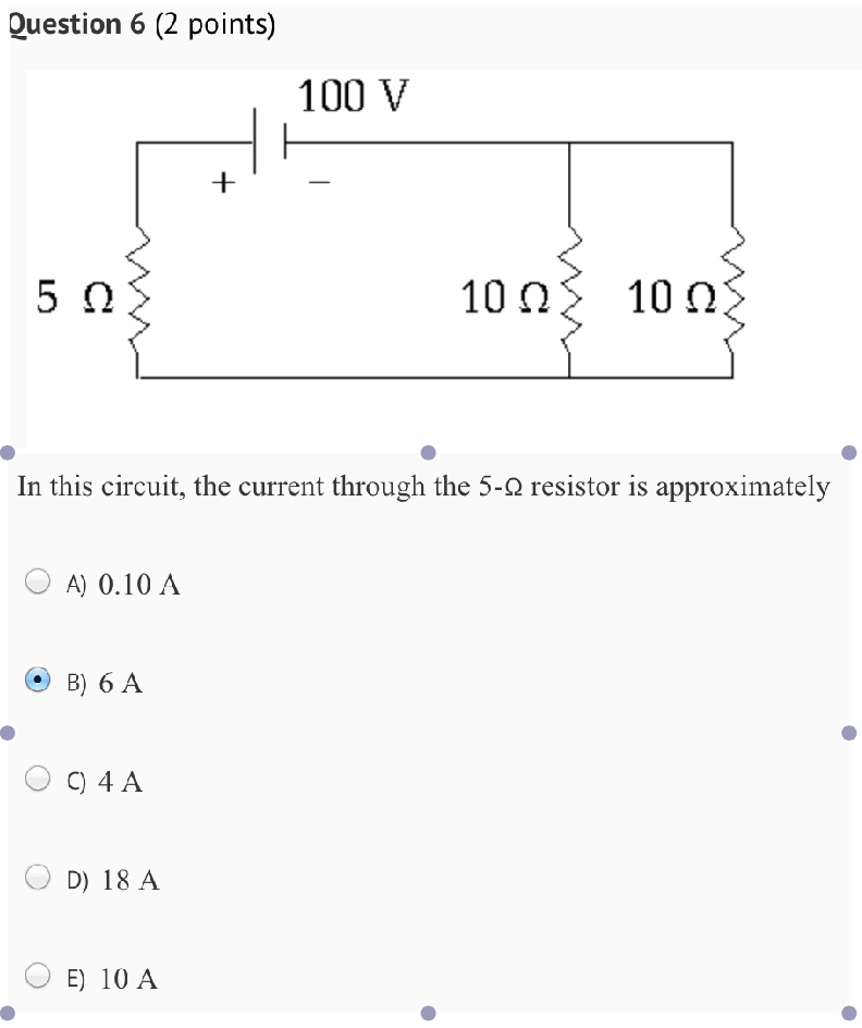 Solved In this circuit, the current through the 5-ohm | Chegg.com