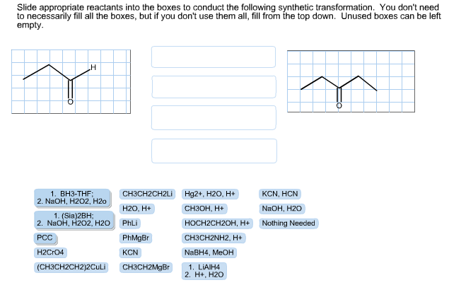 Solved Slide appropriate reactants into the boxes to conduct | Chegg.com