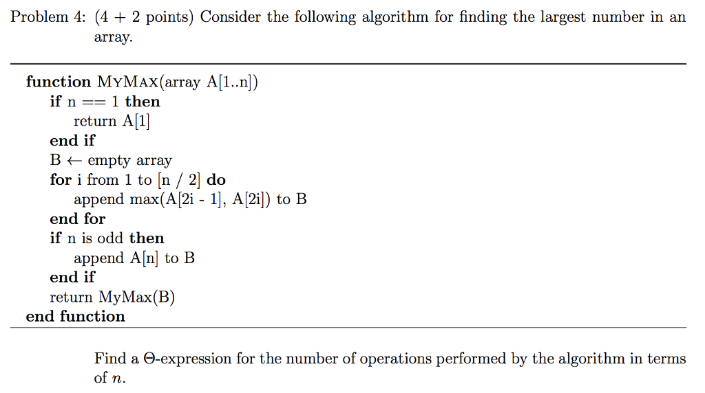 Solved Problem 4: (4 2 points) Consider the following | Chegg.com