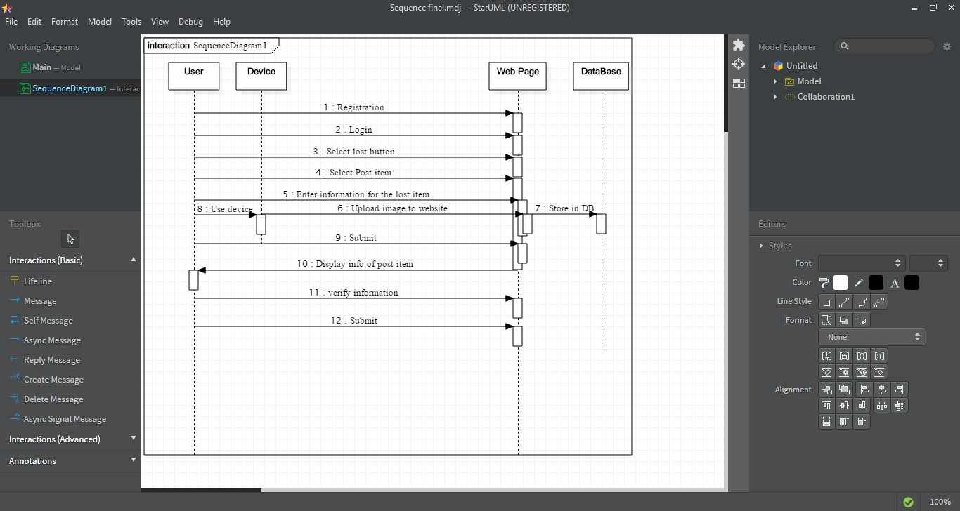 Solved Sequence Final Mdj Staruml Unregistered File Edit