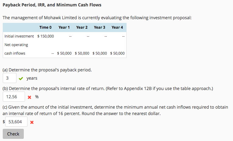 Solved Payback Period, IRR, and Minimum Cash Flows The | Chegg.com