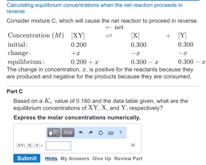 Solved Calculating equilibrium concentrations when the net | Chegg.com