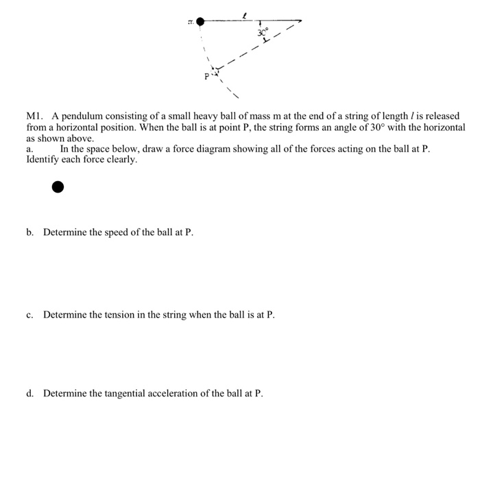 Solved A pendulum consisting of a small heavy ball of mass | Chegg.com