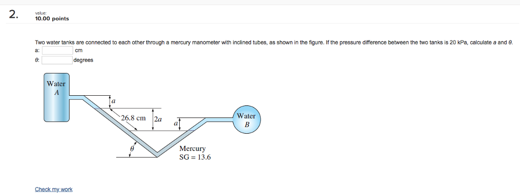 Solved Two water tanks are connected to each other through a | Chegg.com