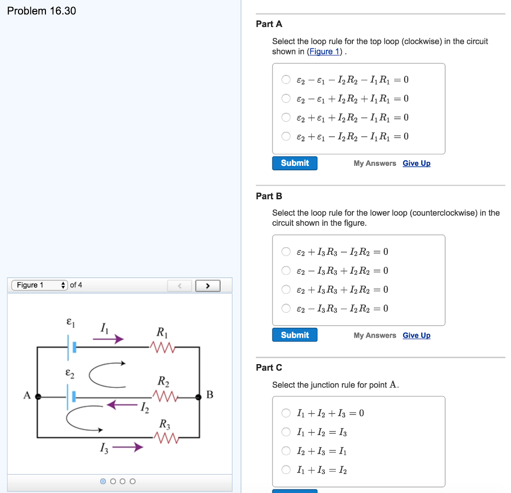 Solved Select The Loop Rule For The Top Loop Clockwise