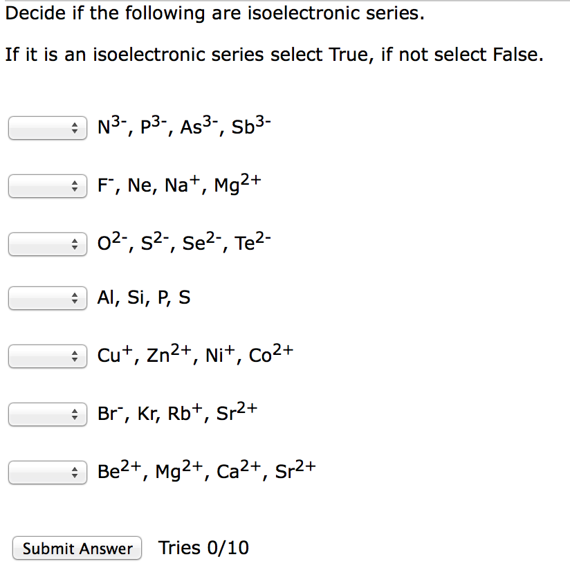 Solved For each pair of elements, indicate which one you | Chegg.com
