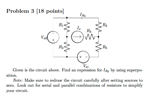 Solved Given is the circuit above. Find an expression for | Chegg.com