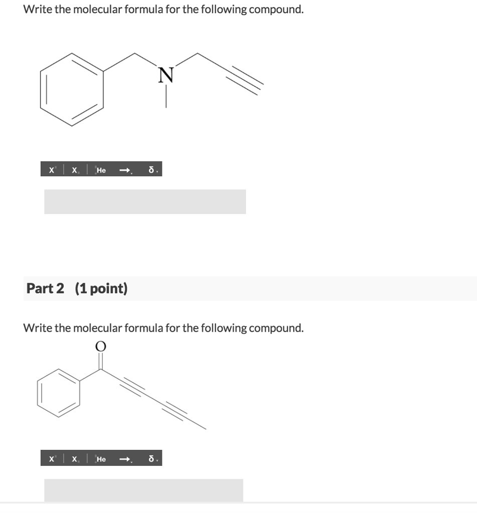Solved Write the molecular formula for the following | Chegg.com
