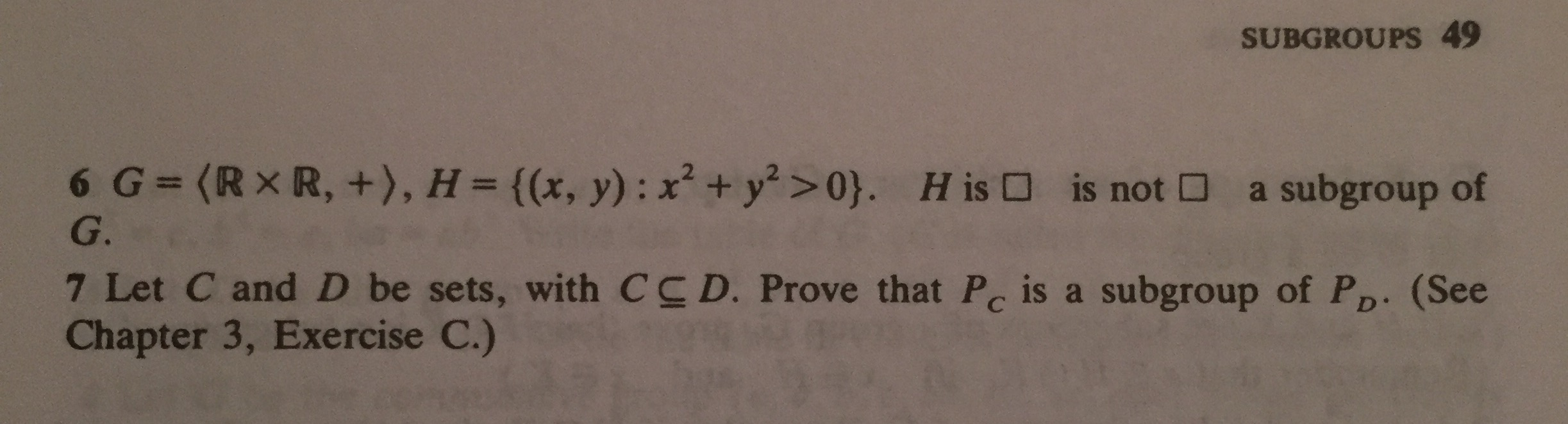 Solved EXERCISES A. Recognizing Subgroups n parts 1-6 below, | Chegg.com