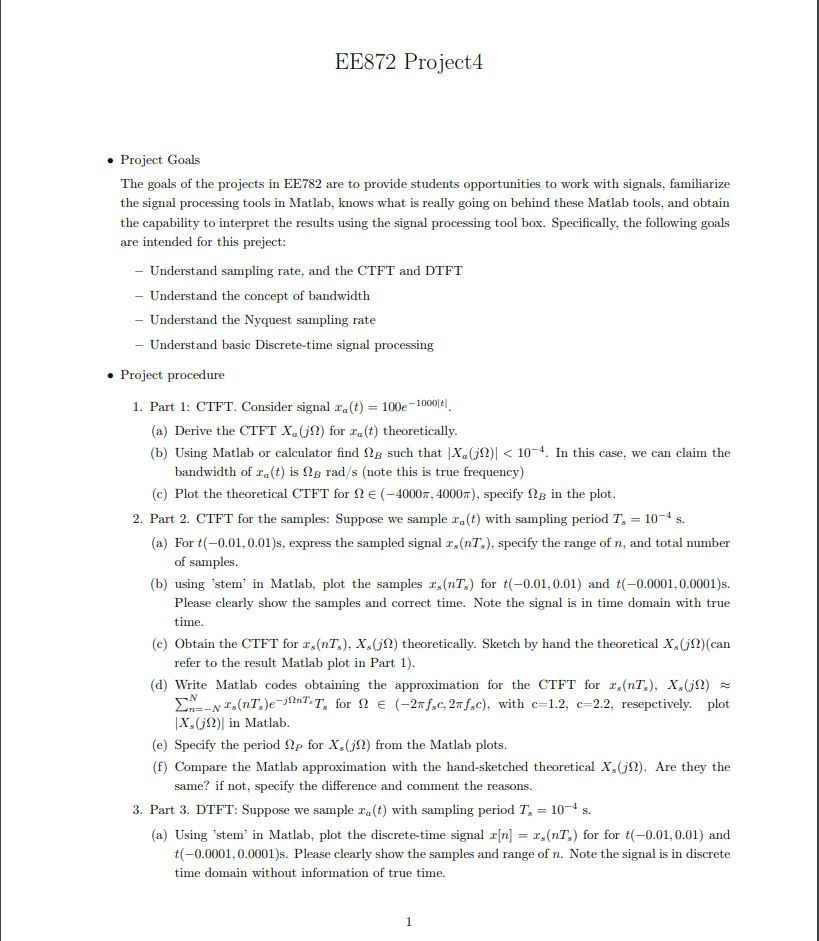 Solved EE872 Project4 . Project Goals The goals of the | Chegg.com