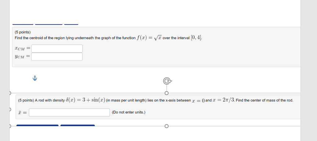 Solved (5 points) Find the centroid of the region lying | Chegg.com