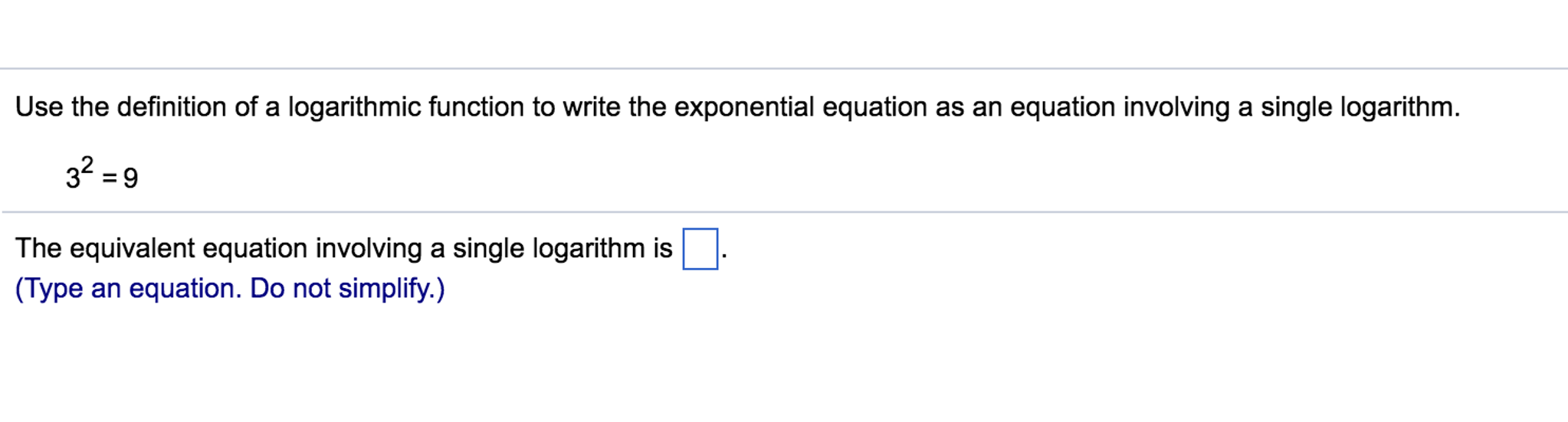 Solved Use the definition of a logarithmic function to write | Chegg.com