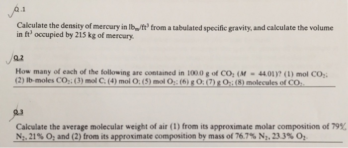 Solved Calculate the density of mercury in lb_m/ft^3 from a | Chegg.com