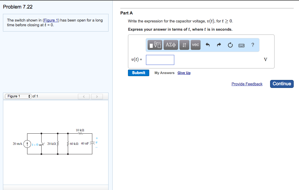 Solved Problem 7.22 Part A The switch shown in (Figure 1) | Chegg.com
