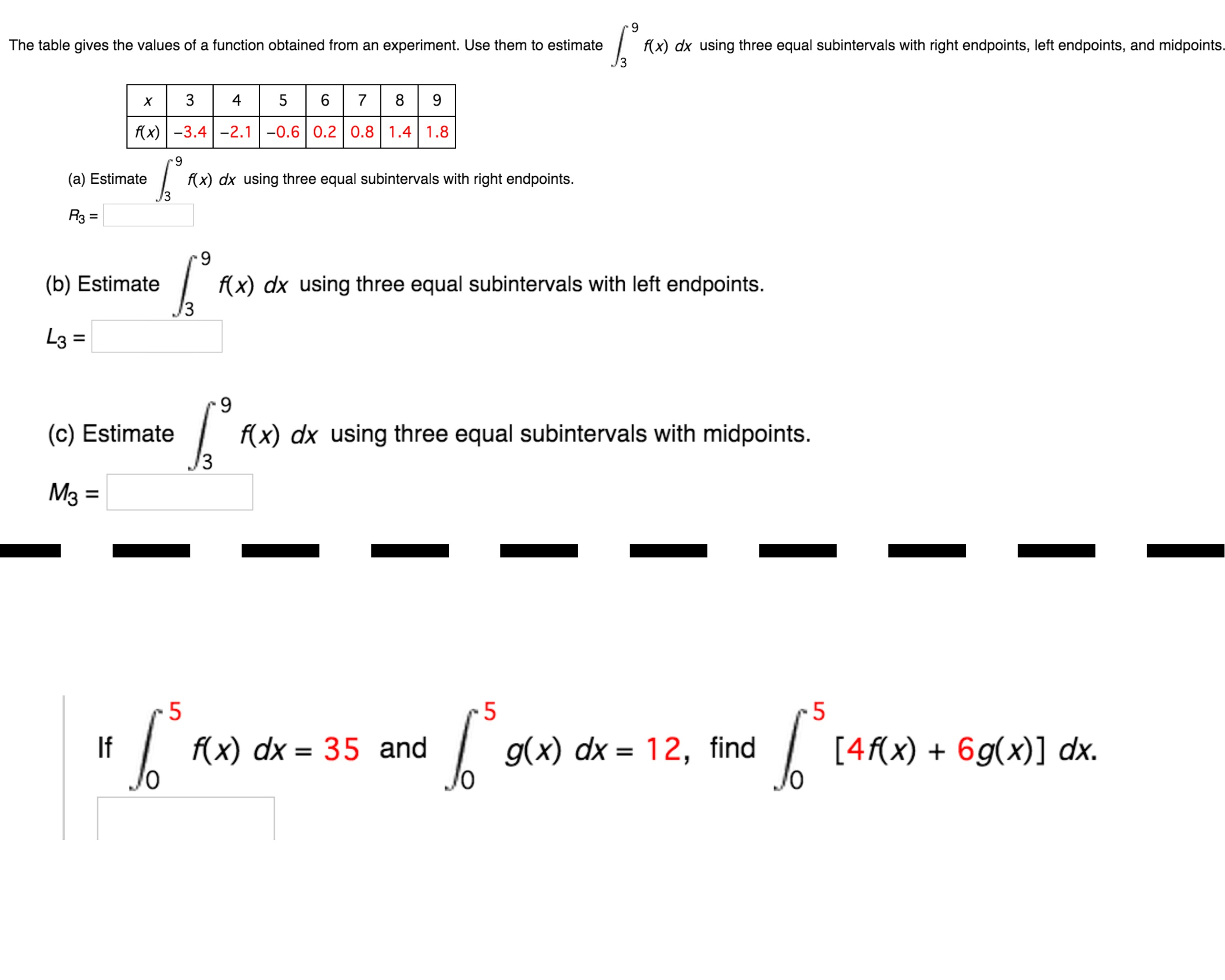 Solved The Table Gives The Values Of A Function Obtained
