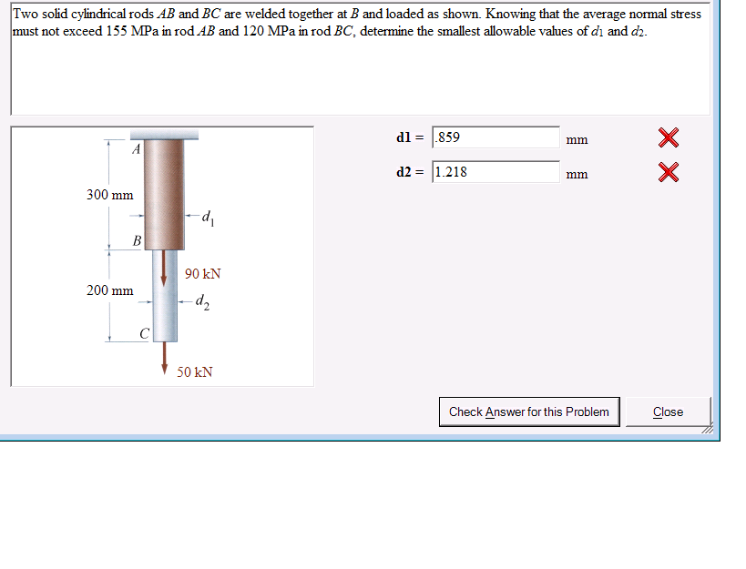 Solved Two solid cylindrical rods AB and BC are welded | Chegg.com