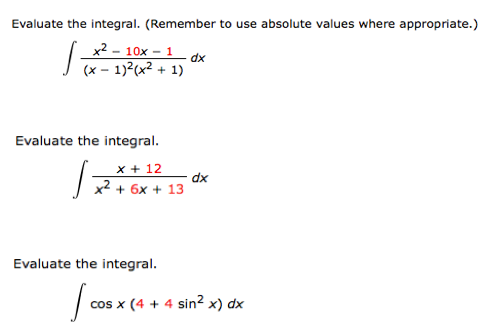 Solved Evaluate the integral. (Remember to use absolute | Chegg.com