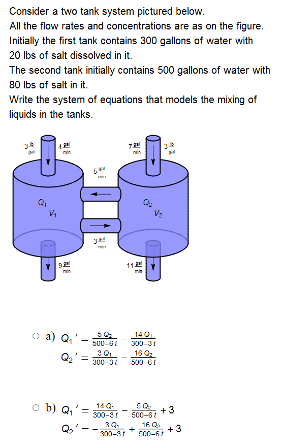 Solved Consider a two tank system pictured below All the | Chegg.com