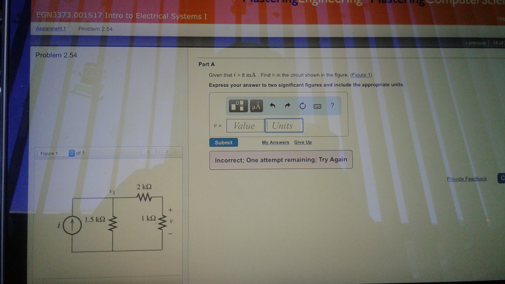 Solved Given that i = 8 mA. Find upsilon in the circuit | Chegg.com