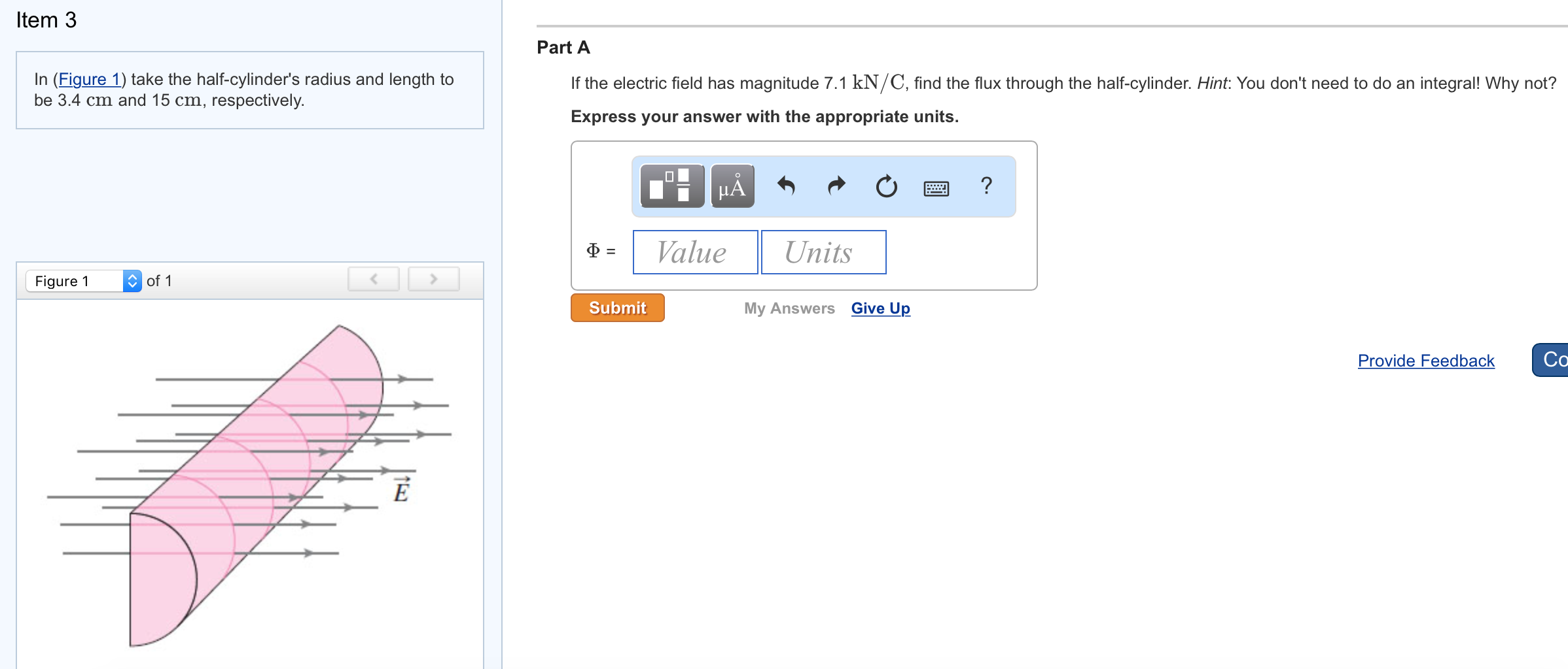 Solved In (Figure 1) take the half-cylinder's radius and | Chegg.com