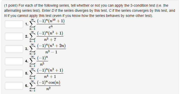 Solved For each of the following series, tell whether or not | Chegg.com