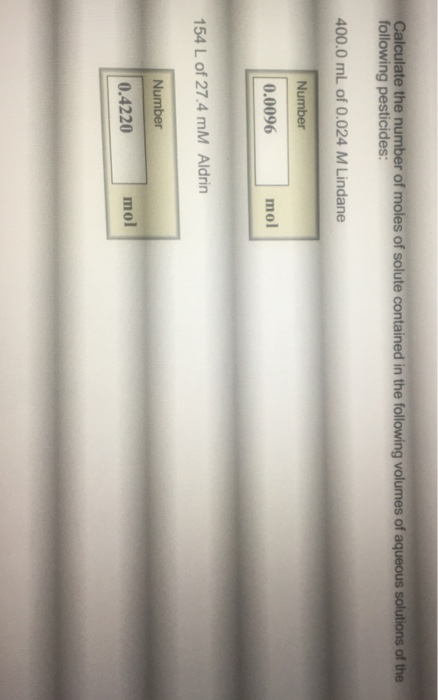 Solved Calculate The Number Of Moles Of Solute Contained In