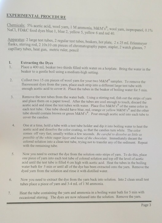 Solved CANDY CHROMATOGRAPHY The Food and Drug Administration | Chegg.com