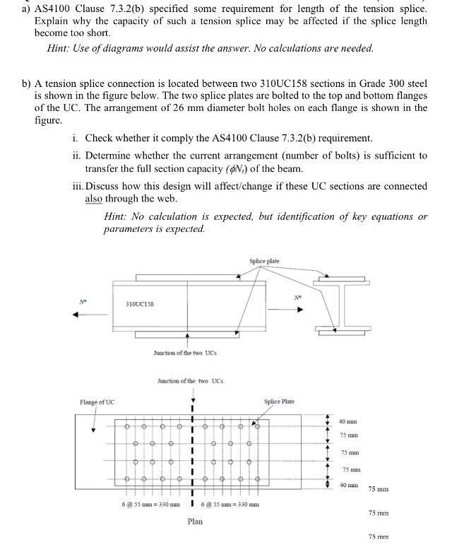 A tension splice connection is located between two | Chegg.com