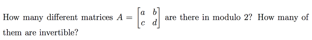 Solved -E 21 are there in modulo 2? How many of How many | Chegg.com