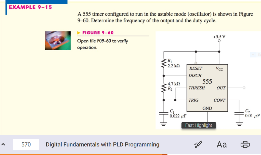 Solved A 555 timer configured to run in the astable mode | Chegg.com