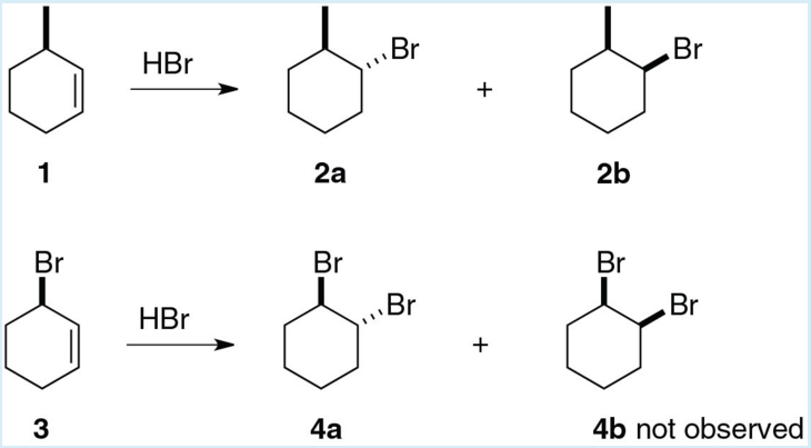 Solved The reaction of 3-methylcyclohexene (1) with HBr | Chegg.com