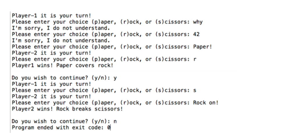 Player-1 it is your turn! Please enter your choice | Chegg.com