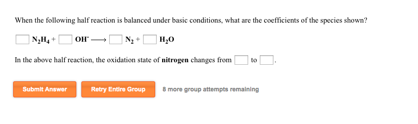 Solved When the following half reaction is balanced under | Chegg.com
