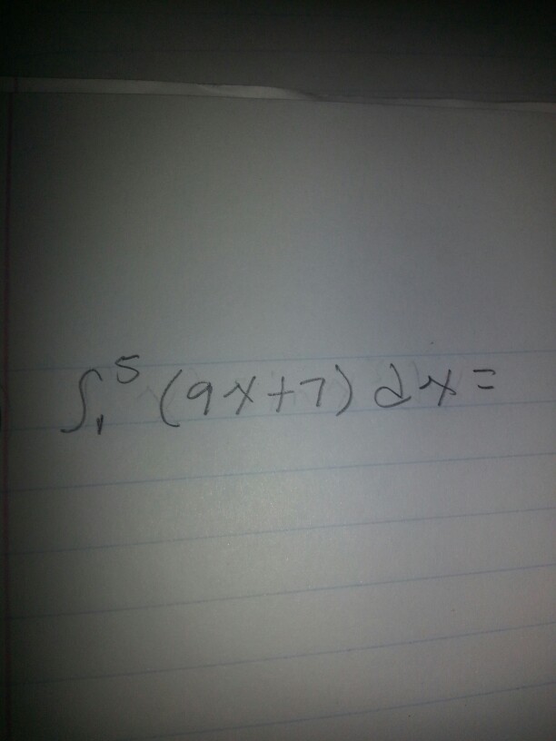 Solved Integral s,^5 (9 x +7) dx = | Chegg.com