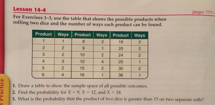 Solved For Exercises 1-3, use the table that shows the | Chegg.com