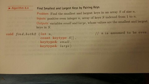 Solved Modify Algorithm 8.4 (Find Smallest and Largest Keys | Chegg.com