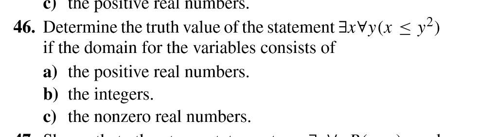 Solved Determine The Truth Value Of The Statement X Y X