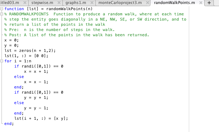 Solved Revise the code of randomWalkPoints to have the | Chegg.com
