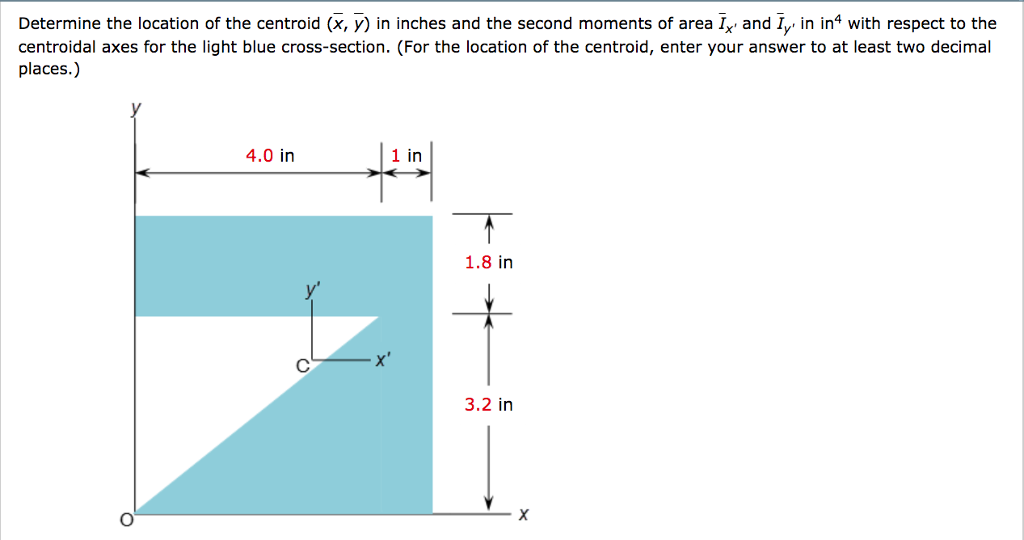 Solved Determine the location of the centroid (x, y) in | Chegg.com
