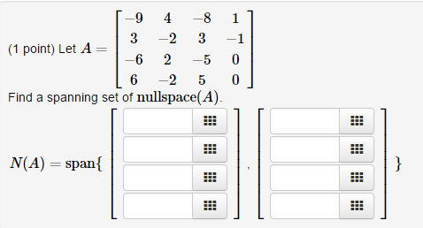 Solved 1 point) -4b-3c Let W be the set of all vectors of | Chegg.com