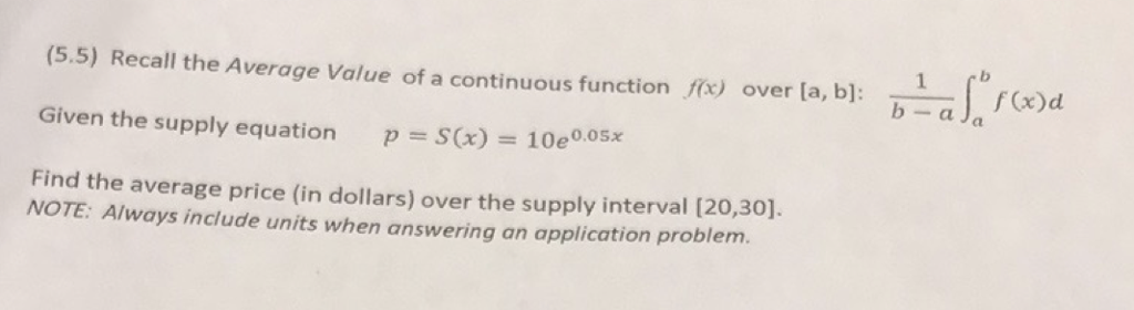 Solved Re call the Average Value of a continuous function | Chegg.com