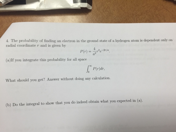 Solved The probability of finding an electron in the ground | Chegg.com
