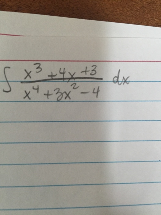 Solved Integral x^3 + 4x + 3/x^4 + 3x^2 - 4 dx | Chegg.com