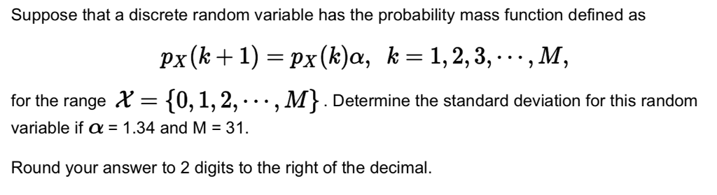 Solved Suppose that a discrete random variable has the | Chegg.com