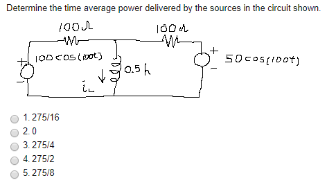 Solved Determine the time average power delivered by the | Chegg.com